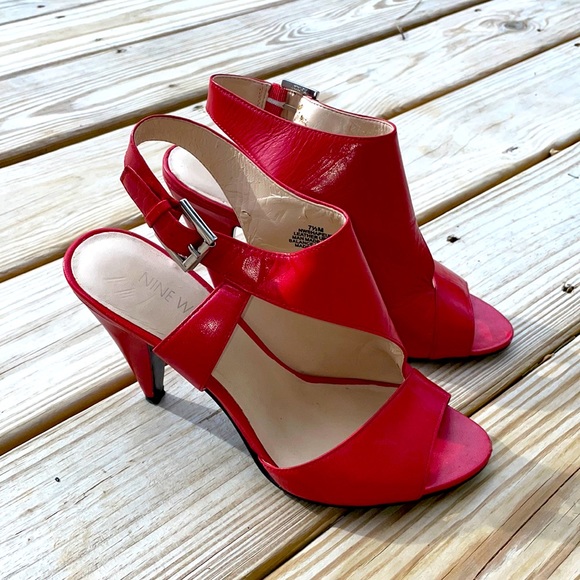 Nine West | Shoes | Nine West Red Leather Heels Size 75 | Poshmark
